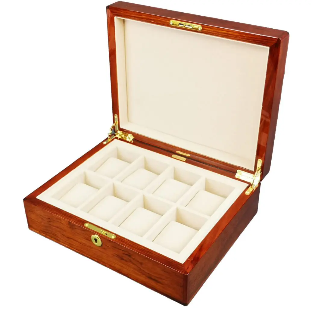 Rosewood 8 Watch Storage Box with Lock - Hillwood