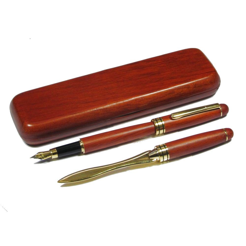 Rosewood Fountain Pen and Letter Opener Set in Box - Hillwood