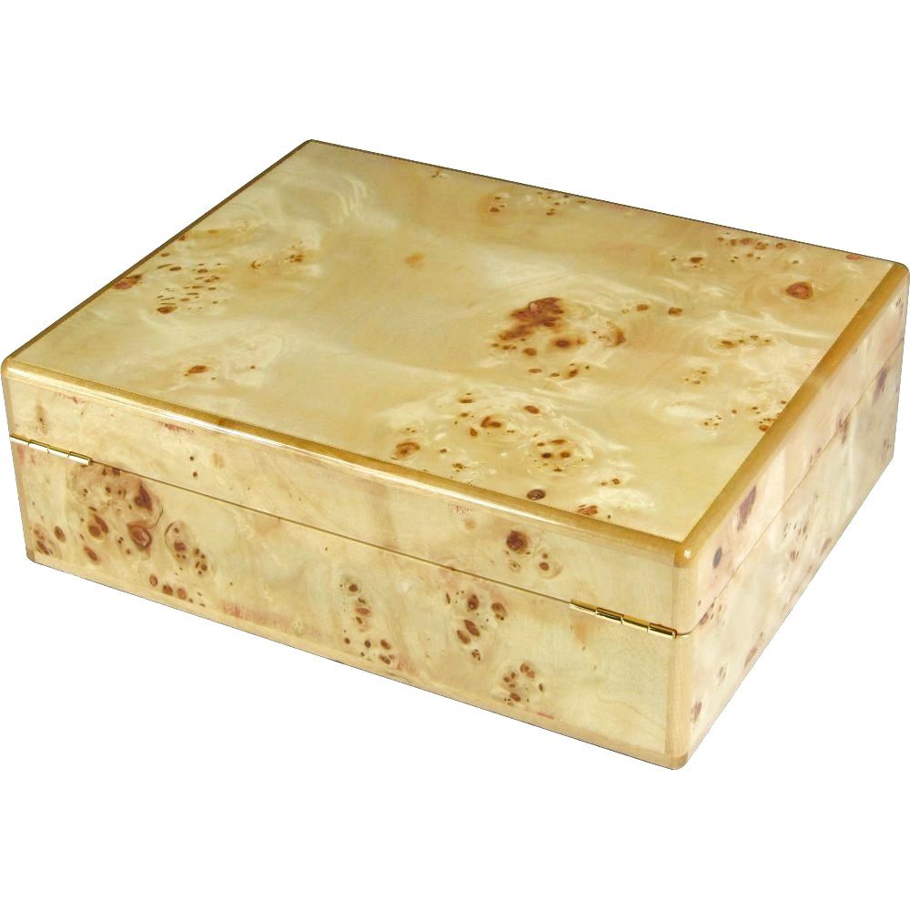 Maple Burl Wood 8 Watch Storage Box with Lock - Hillwood
