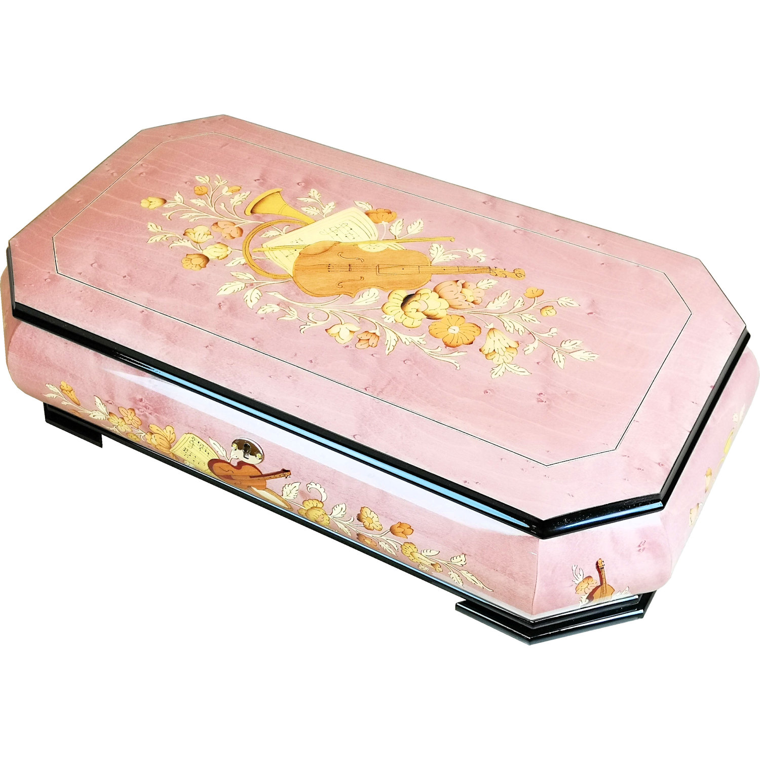 Extra Large Handcrafted Wooden Pink Maple Burl Musical Jewellery Box ...