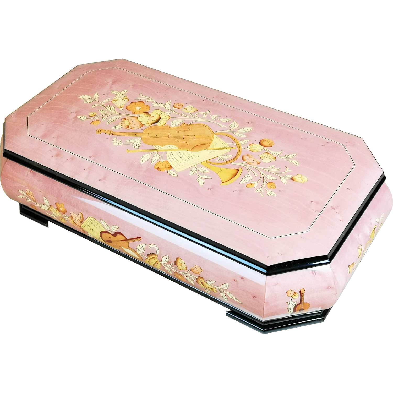 Extra Large Handcrafted Wooden Pink Maple Burl Musical Jewellery Box ...