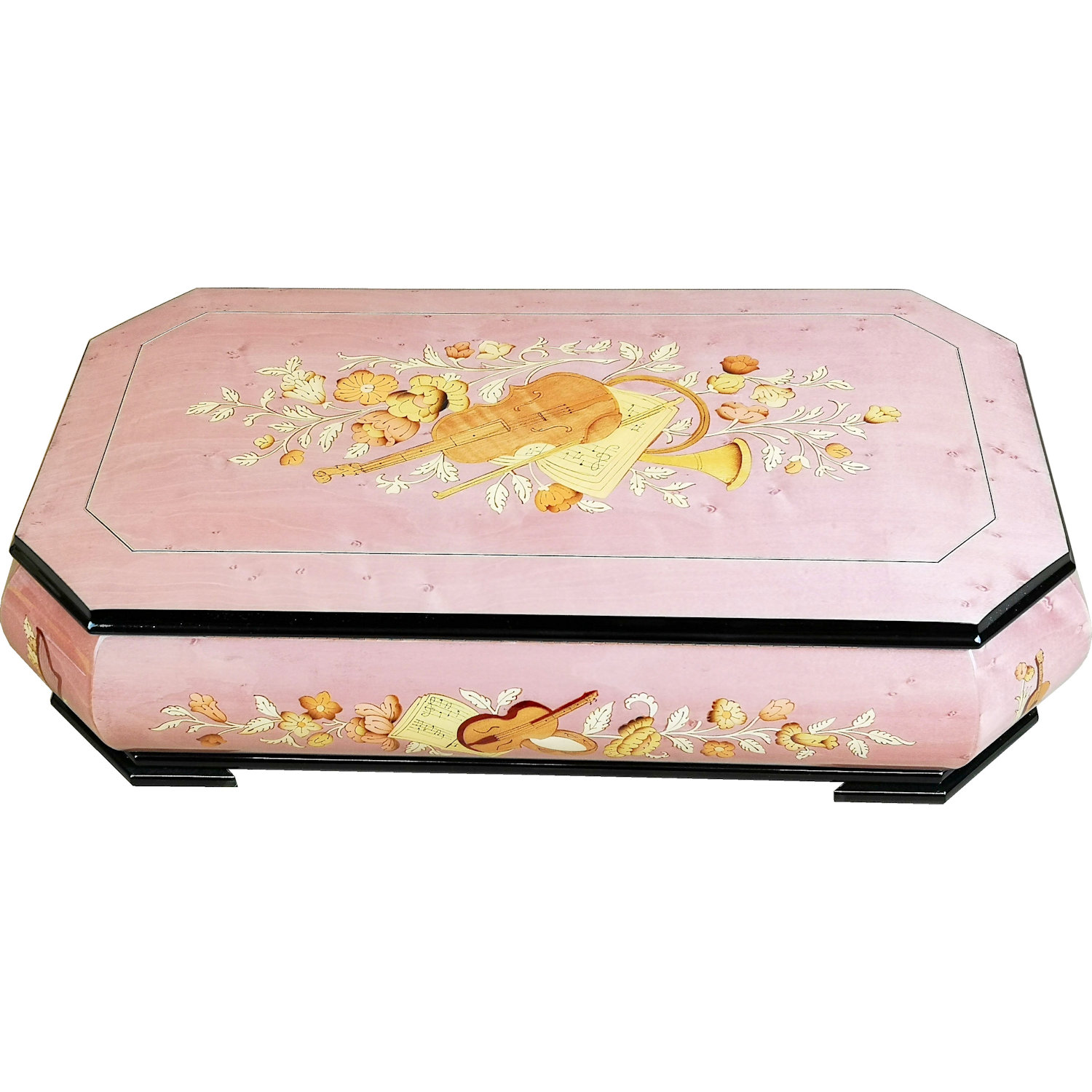 Extra Large Handcrafted Wooden Pink Maple Burl Musical Jewellery Box ...