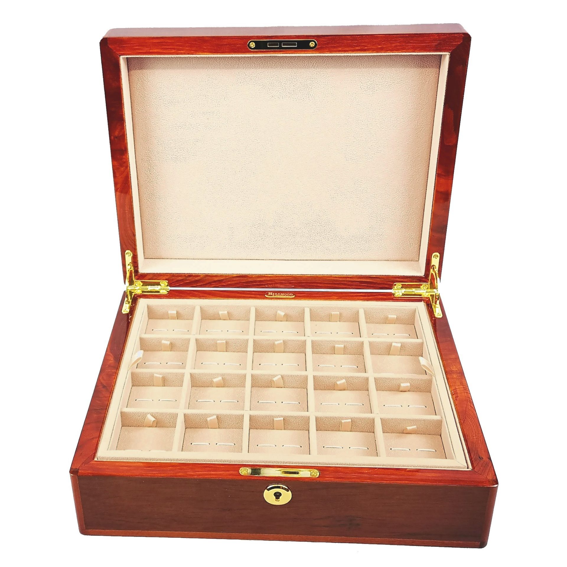 Rosewood 40 Cufflink Box with Lock - Hillwood